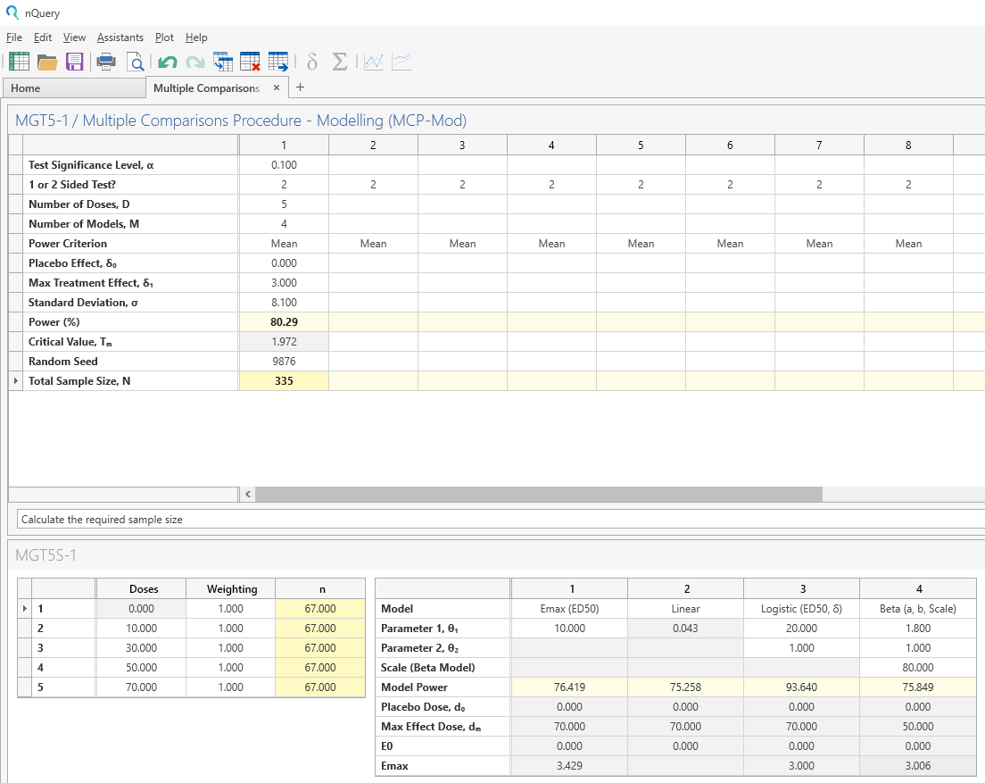 Hypothesis Testing Example - MCP MOD
