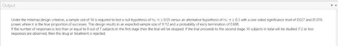 Simon's Two Stage Phase II Design | Sample Size Determination Example